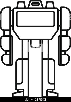 Fantasy robot transformer icon. Outline fantasy robot transformer ...