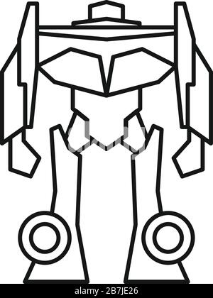 Hero robot transformer icon. Outline hero robot transformer vector icon ...