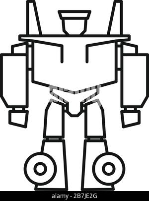 Soldier robot transformer icon. Outline soldier robot transformer ...