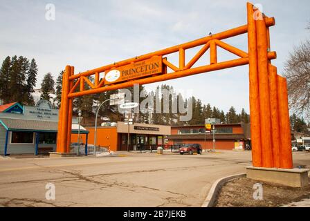Town of Princeton sign in Princeton, British Columbia, Canada Stock ...