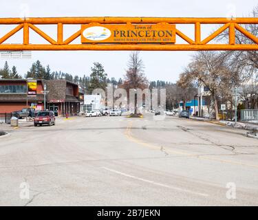 Welcome To Princeton sign in Princeton, British Columbia, Canada Stock ...