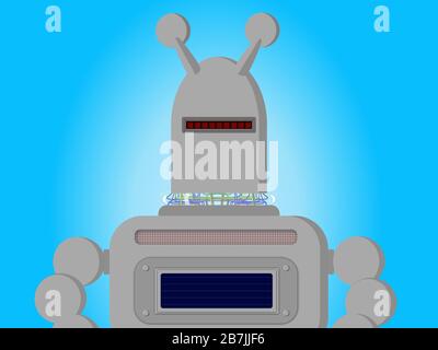 strong robot with powerful arms in bodybuilders pose, artificial ...