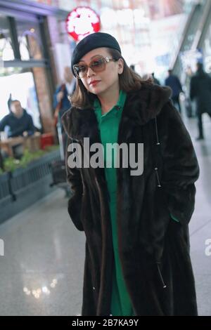 Hong Kong actress Sheren Tang poses during an awards ceremony by ...