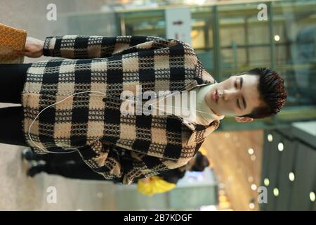 In this unlocated photo, Chinese singer Shan Yichun wore black hollow ...