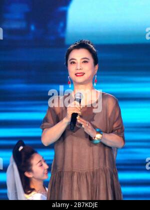 Chinese singer Li Lingyu attends CCTV New Year singing in Beijing ...
