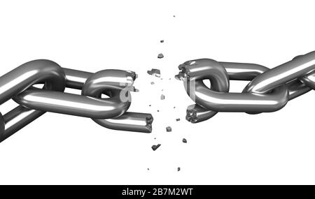 3D render of a chain breaking Stock Photo - Alamy