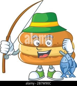 Fishing macaron character cartoon style Stock Vector Image & Art - Alamy