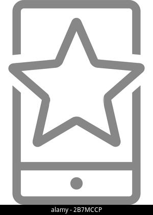 Review and feedback line icon with a phone Stock Vector Image & Art - Alamy