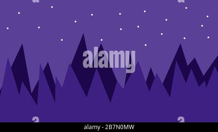 Beautiful abstract blue 2d night forest background. 2d landscape ...