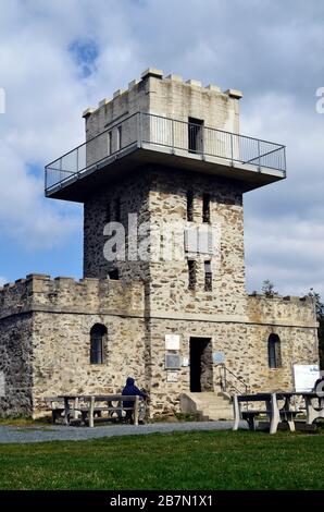 Austria, public observation tower on Geschriebensetin mountain, border ...