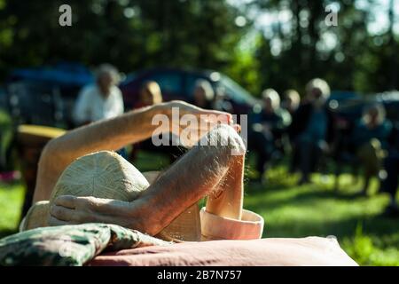 Sick elderly dying man in hospital bed looking out window Stock Photo ...
