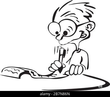 Boy writing a letter Stock Vector Image & Art - Alamy