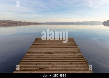 Shooting of Lake Varese in Italy from the Gavirate shore Stock Photo ...