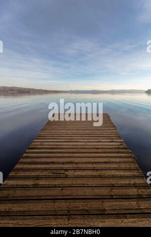 Shooting of Lake Varese in Italy from the Gavirate shore Stock Photo ...