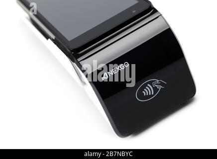 Nexgo N3 pos terminal isolated over white background Stock Photo - Alamy