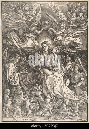 Jesus Christ surrounded by Angels and the Virgin Mary with Saints Cyril ...