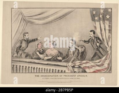 Currier & Ives lithograph of the assassination of President Lincoln ...