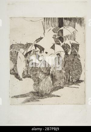 Line in Front of the Butcher Shop (Queue devant la boucherie), 1870 ...