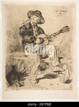 The Spanish Singer (Le Guitarrero), Édouard Manet, 1861–62 Stock Photo ...