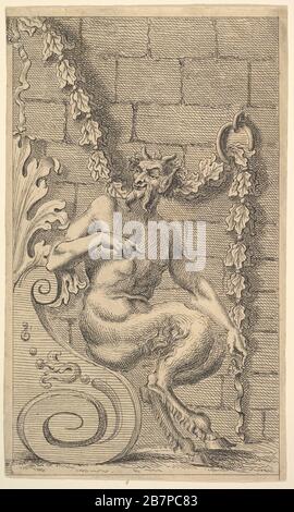 Sitting Satyrs, after 1732, Etching and engraving, sheet: 9 3/4 x 5 13/ ...