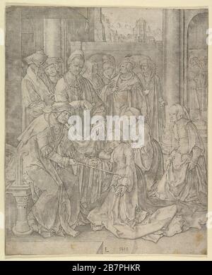 Bible scene, Esther before the Persian King Ahasuerus (Xerxes) -- the ...