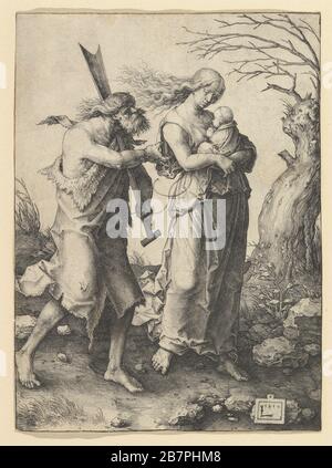 Lucas van Leyden, The Fall, Eve hands the Apple to Adam, (Adam and Eve ...