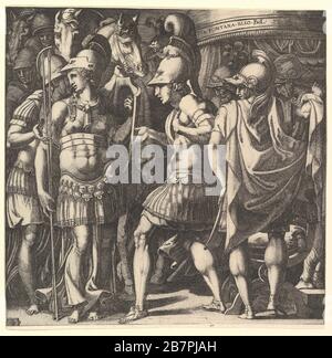 Alexander welcoming Thalestris and the Amazons, Master FG, mid-16th ...