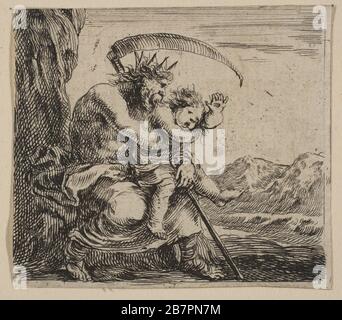 Greek god Saturn eating his male babies in statue on Fountains Hall in ...