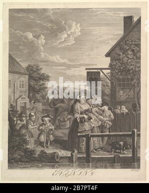 William Hogarth, The Four Times of Day: Noon, engraving, 1738 Stock ...