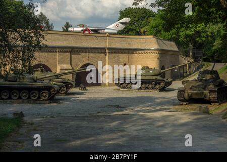 Poznan, Poland - Tanks and military equipment on the Citadel of Poznan ...