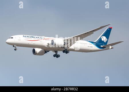 Aeromexico Boeing 787 Dreamliner passenger aircraft as seen flying on ...