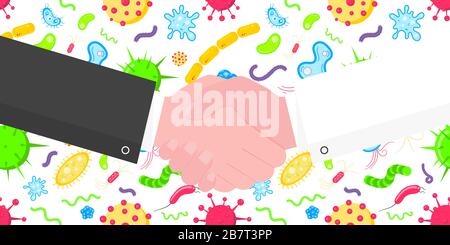 Bacteria when shaking hands illustration Stock Vector Image & Art - Alamy