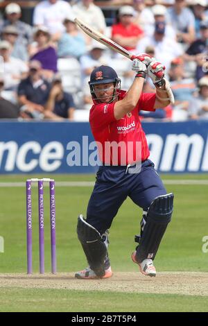 Graham Napier in batting action for Essex as Adam Wheater looks on ...