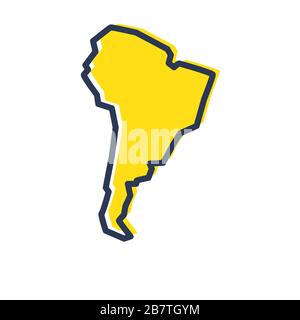 simple outline map of the south american andes mountains Stock Vector ...