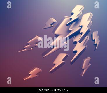 Purple lightning design. Abstract background. Isolated on black ...
