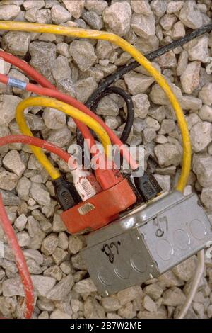 an overloaded electrical junction box Stock Photo - Alamy