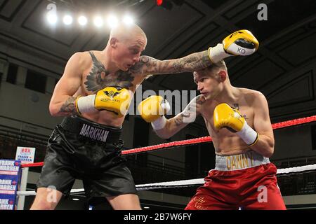 Lee Markham (black shorts) defeats Aaron Fox in a Light-Middleweight ...
