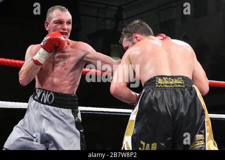 Colin Lynes (silver/black shorts) defeats Lee Purdy in a Welterweight ...