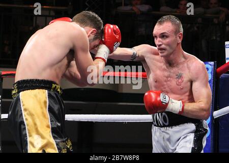 Colin Lynes (silver/black shorts) defeats Lee Purdy in a Welterweight ...