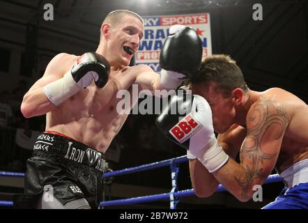 Ryan Walsh (black shorts) defeats Jerry O'Hara in a Featherweight ...