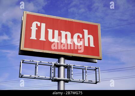 Flunch French self service family restaurant picture menu Stock Photo ...