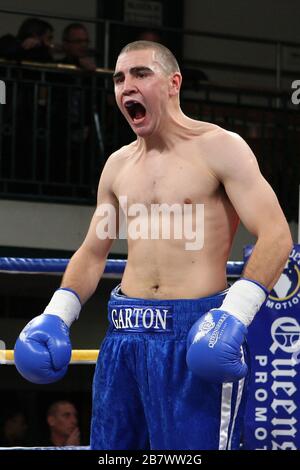 Johnny Garton (blue) shorts defeats Danny Dontchev in a Welterweight ...
