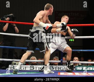 Dale Miles (black shorts) defeats Janis Chernouskis in a Welterweight ...
