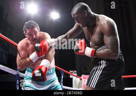 Damian Campbell (black shorts) draws with Colin Kenna in a Heavyweight ...
