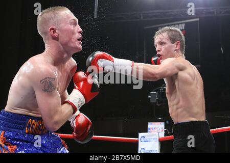 Sam Webb (black shorts) defeats Martin Concepcion in LightMiddleweight ...