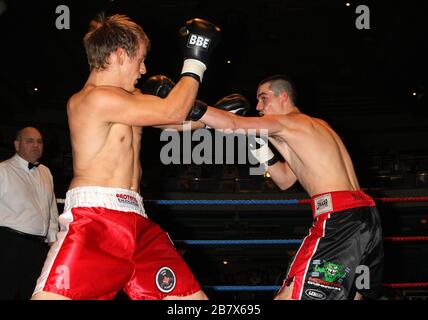 Bobby Gladman (black shorts) defeats Jimmy Briggs in a Welterweight ...