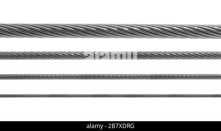 Steel metal hawser set isolated Stock Photo - Alamy