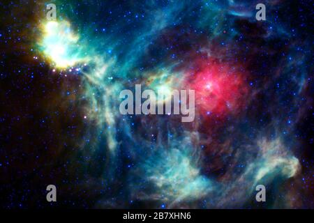 Beautiful multicolored galaxy. Elements of this image were furnished by ...