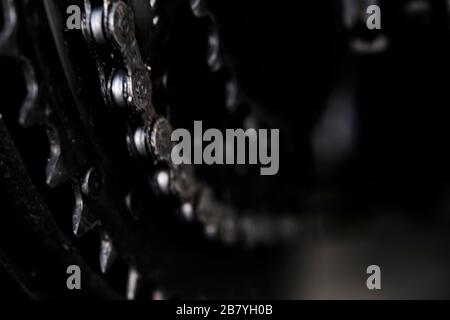 Close up of bicycle gears and chain Stock Photo - Alamy