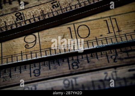 Close-up of rulers Stock Photo - Alamy